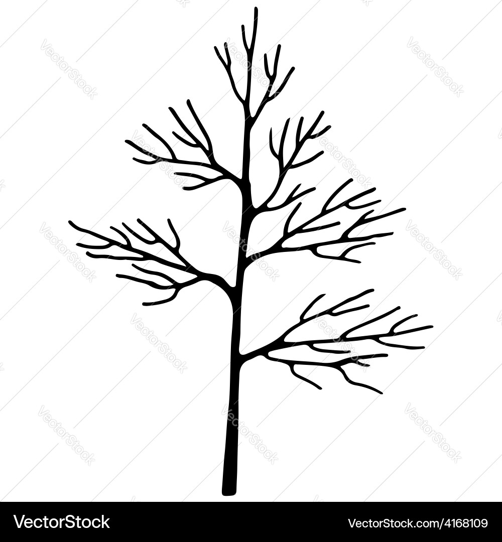 Abstract art tree black color Royalty Free Vector Image