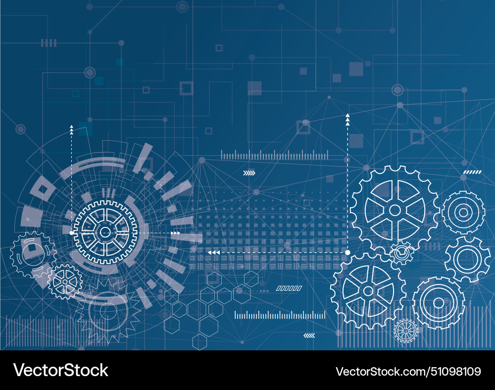 Abstract gear wheel mechanism background machine Vector Image