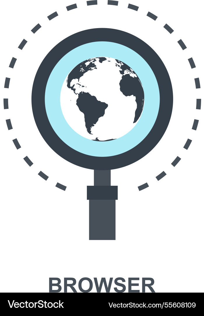 Browser flat icon design concept Royalty Free Vector Image