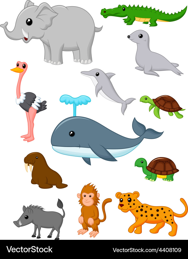 Cartoon wild animals Royalty Free Vector Image