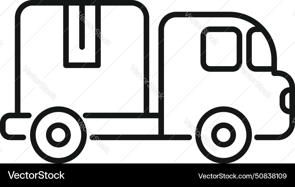 Delivery truck parcel icon outline Royalty Free Vector Image