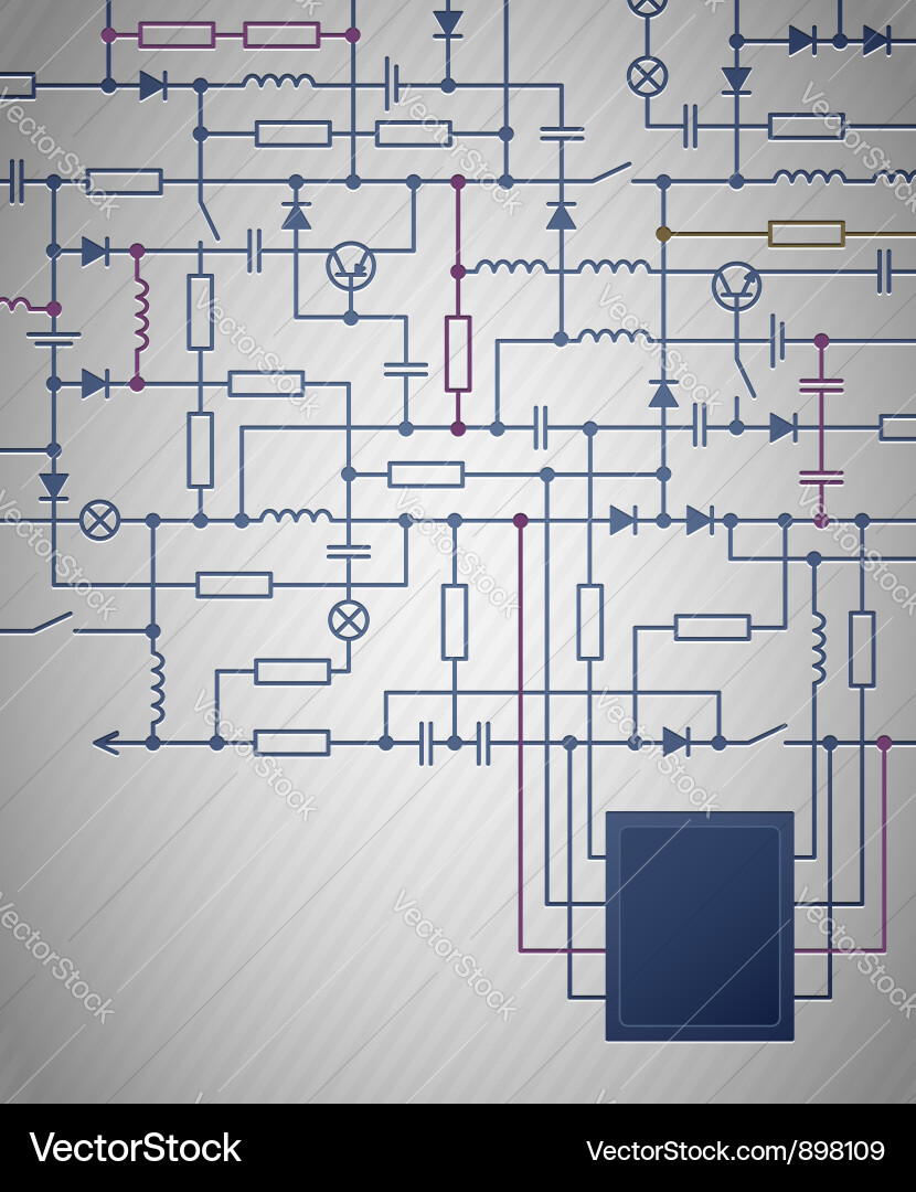 Electrical circuit diagram Royalty Free Vector Image