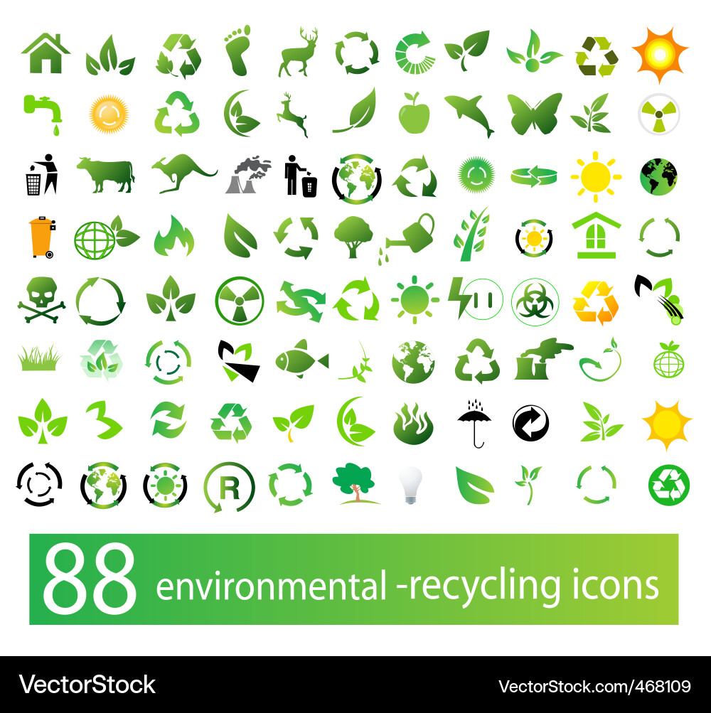 Environment icons Royalty Free Vector Image - VectorStock