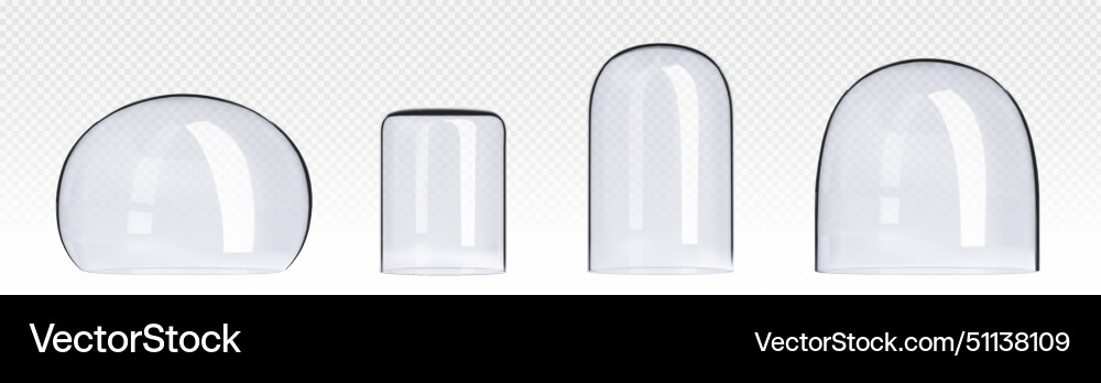 Glass transparent hemisphere dome cover Royalty Free Vector