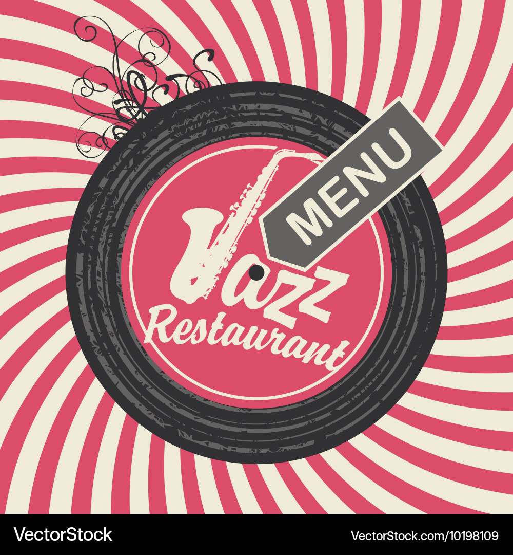 Jazz restaurant menu Royalty Free Vector Image