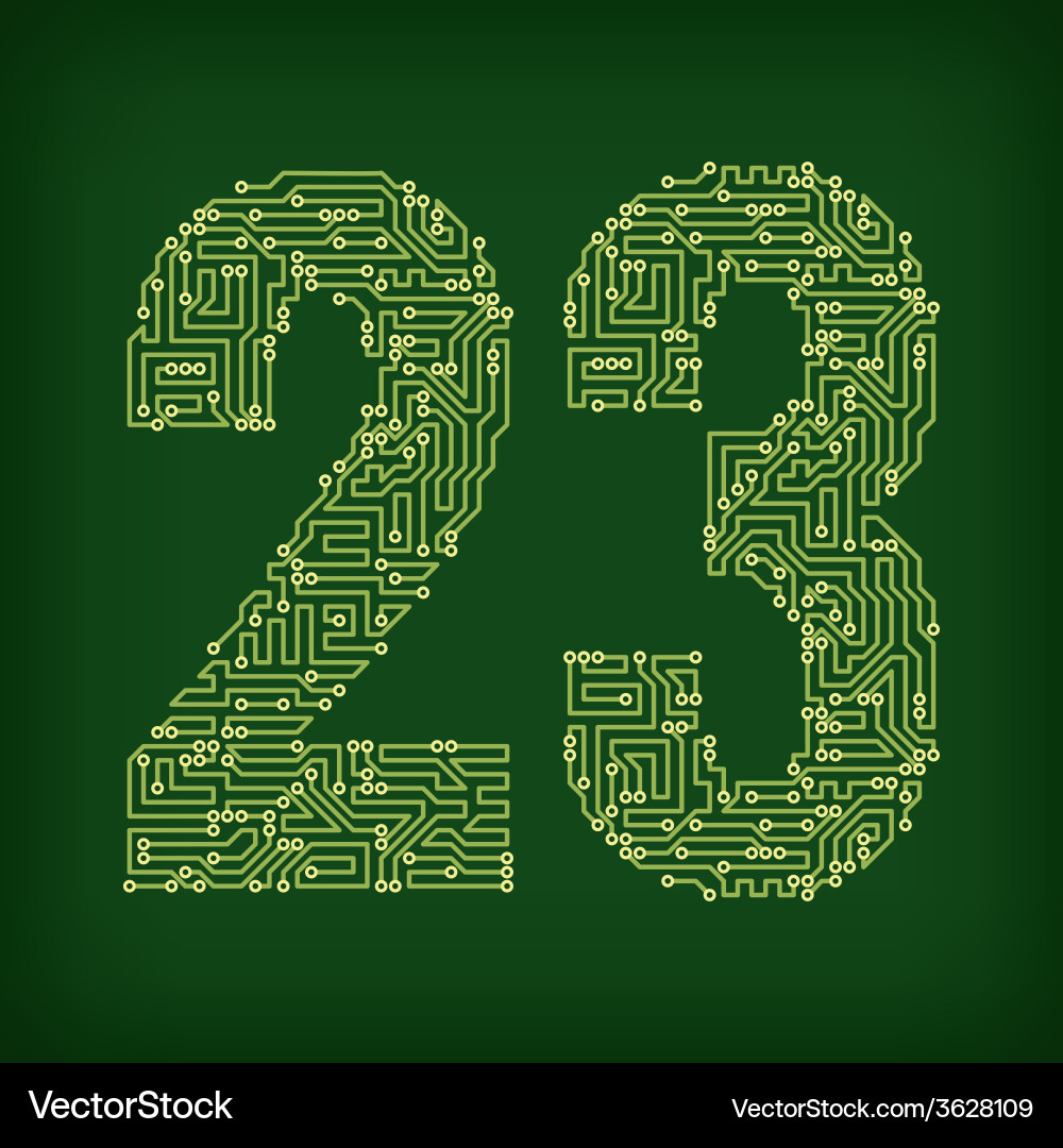 Pcb letter and digits Royalty Free Vector Image