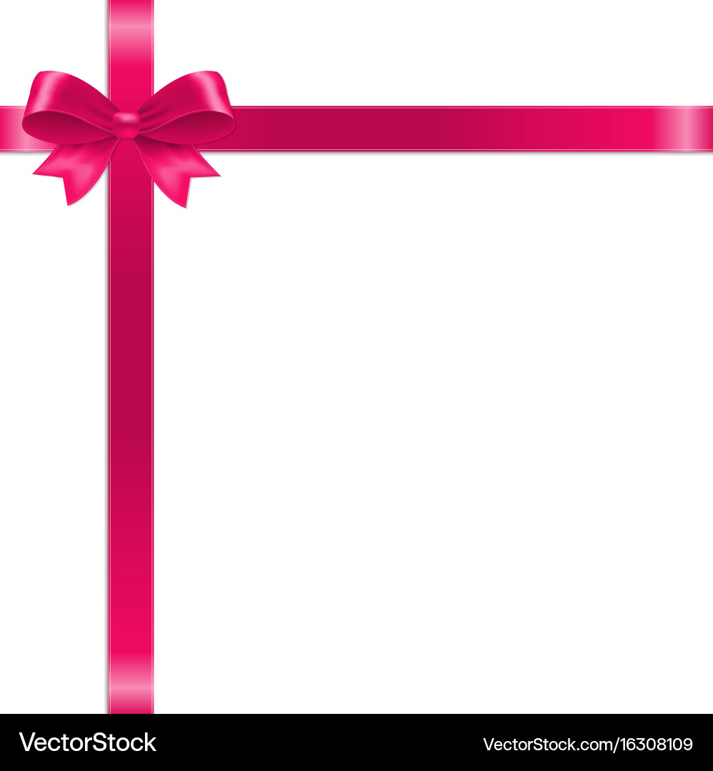 Pink bow with ribbon Royalty Free Vector Image