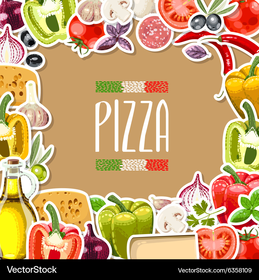 Pizza ingredients Royalty Free Vector Image - VectorStock