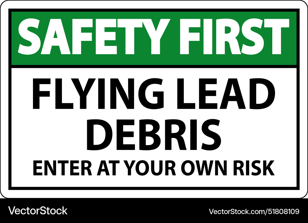 Safety first sign warning about the dangers Vector Image