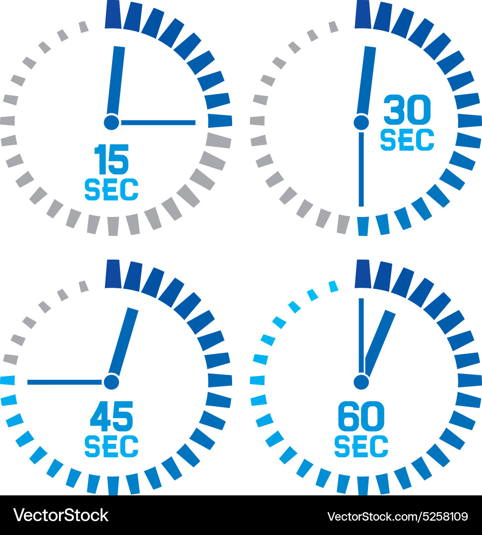 Seconds clocks icons Royalty Free Vector Image