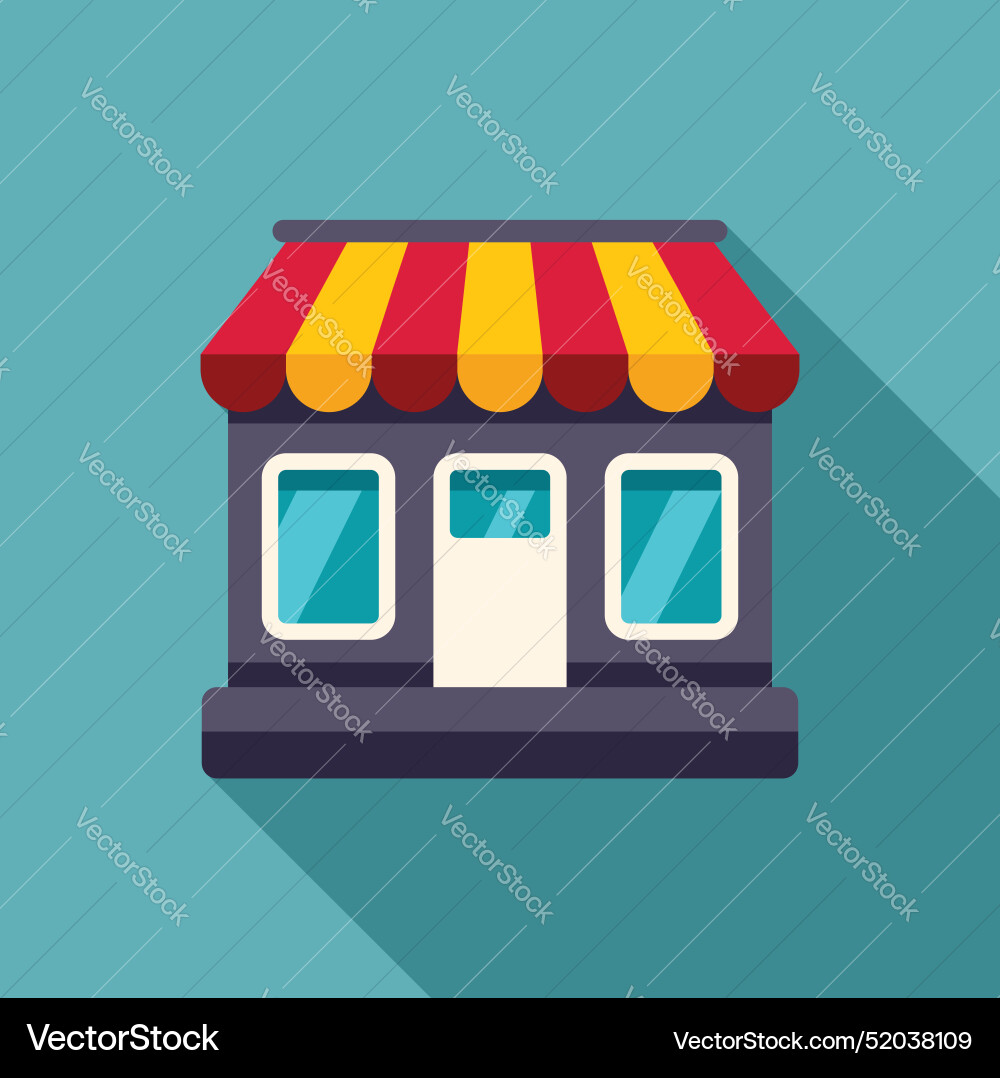 Small business storefront building with red Vector Image