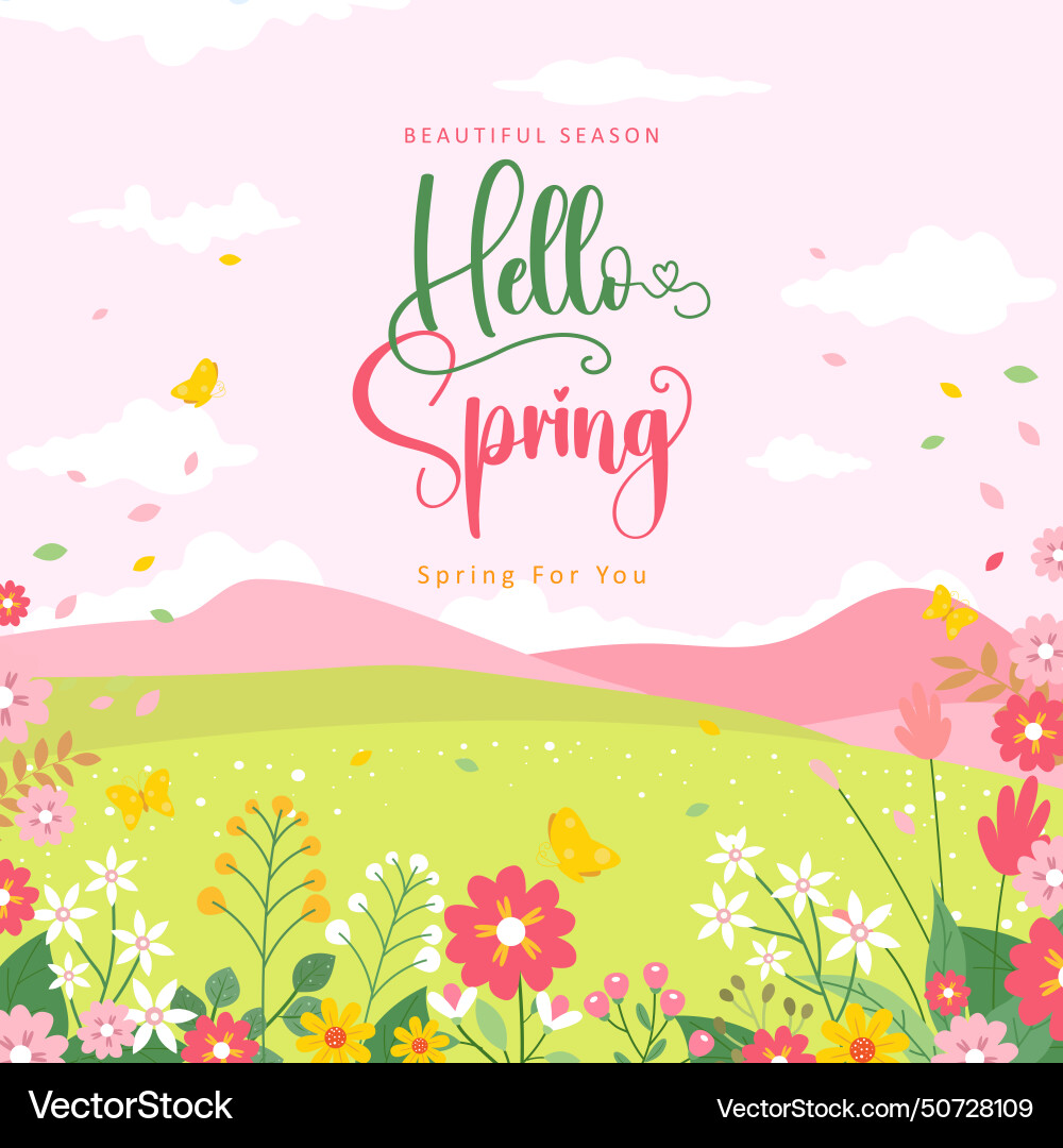 Spring template with beautiful flower Royalty Free Vector