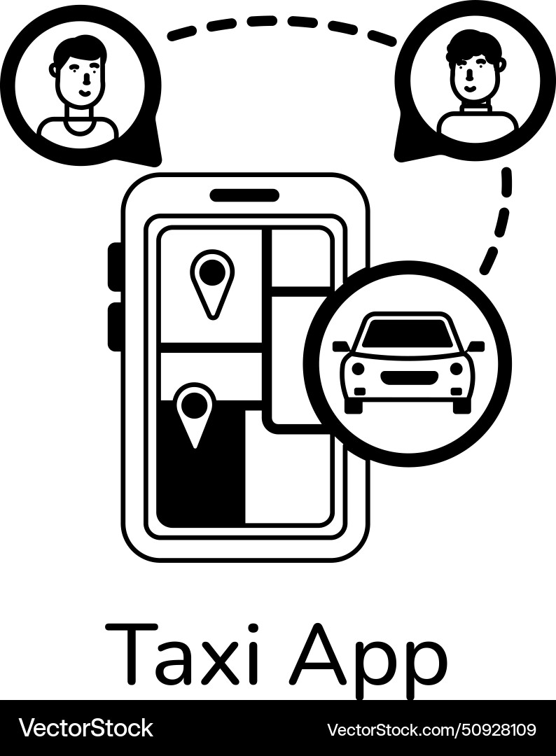 Taxi app Royalty Free Vector Image - VectorStock