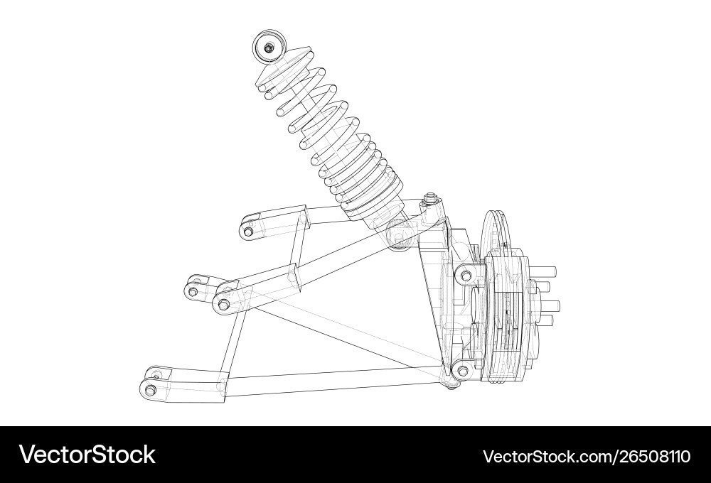 Car suspension with shock absorber Royalty Free Vector Image