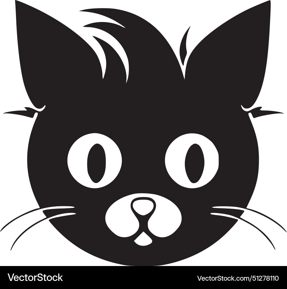 Cat - black and white isolated icon Royalty Free Vector