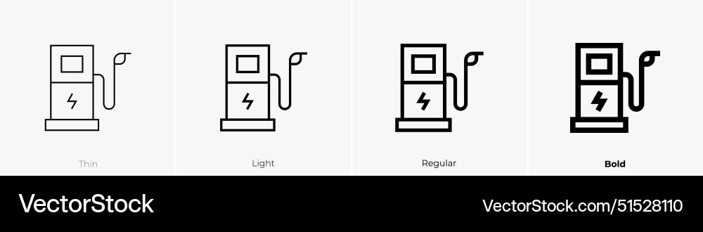 Electric charge icon thin light regular and bold Vector Image