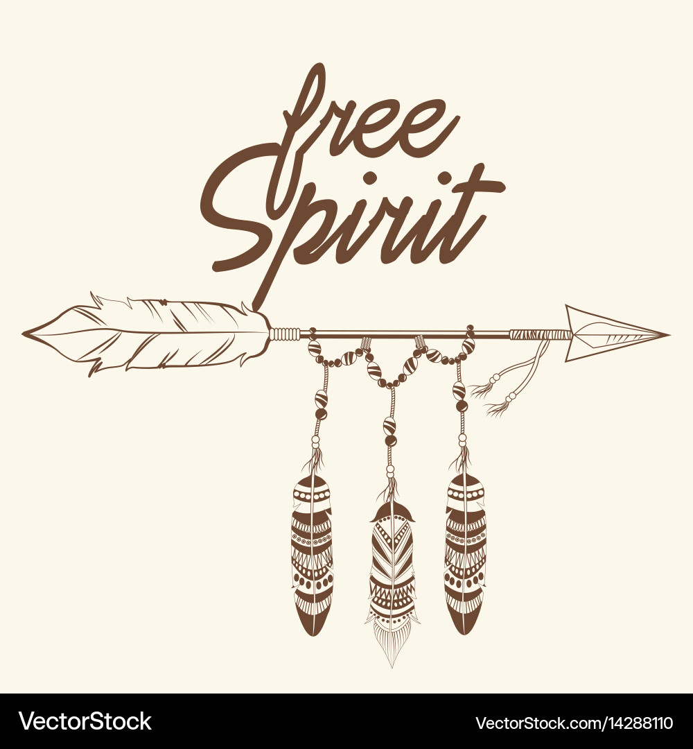 Free spirit arrow with fearthers Royalty Free Vector Image