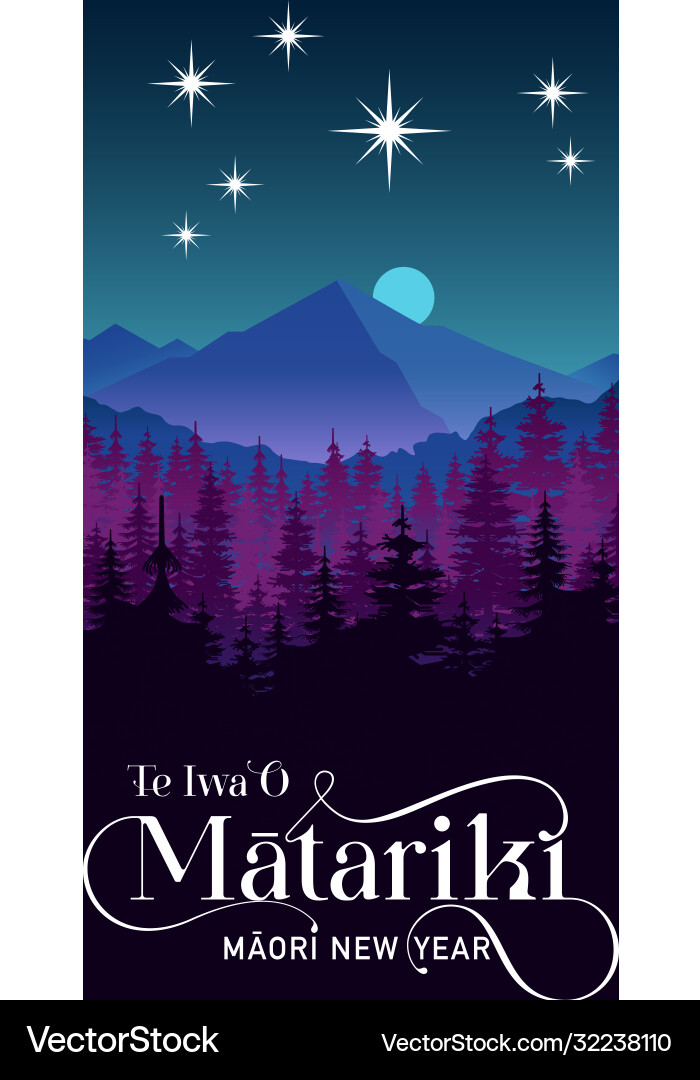 Matariki Celebration - Maori New Year Stars Vector Image