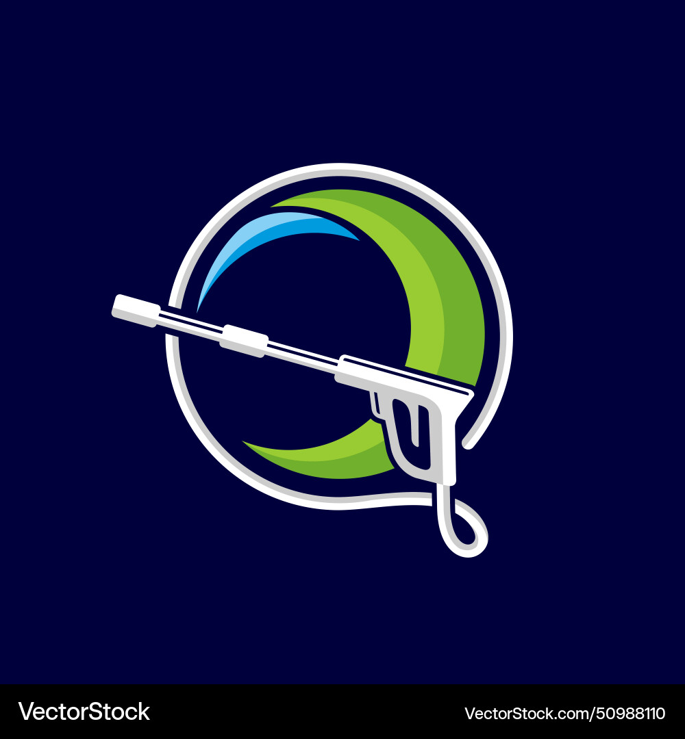 Power wash logo with splash concept Royalty Free Vector