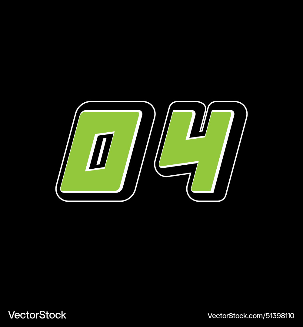 Racing number 04 design template Royalty Free Vector Image