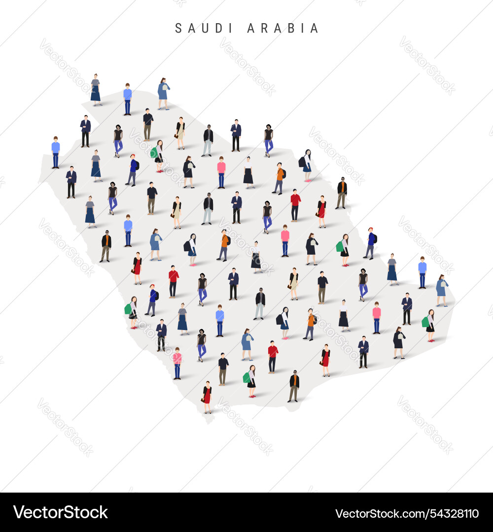 Saudi arabia population map large group of people – Royalty-Free Vector ...