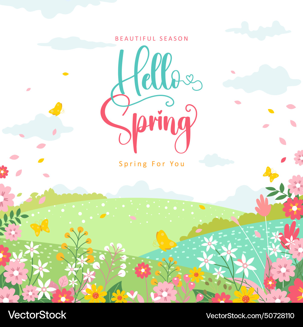 Spring template with beautiful flower Royalty Free Vector