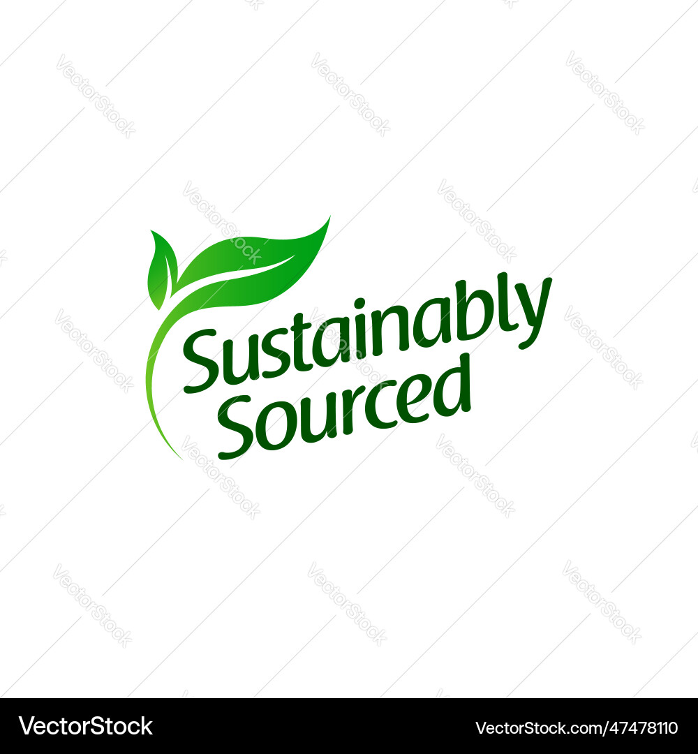Sustainably sourced logo symbol Royalty Free Vector Image