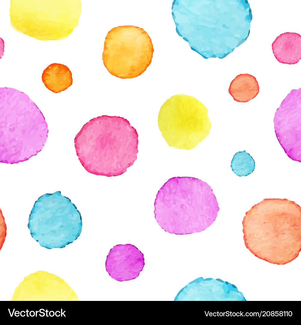 Watercolor polka dot pattern Royalty Free Vector Image