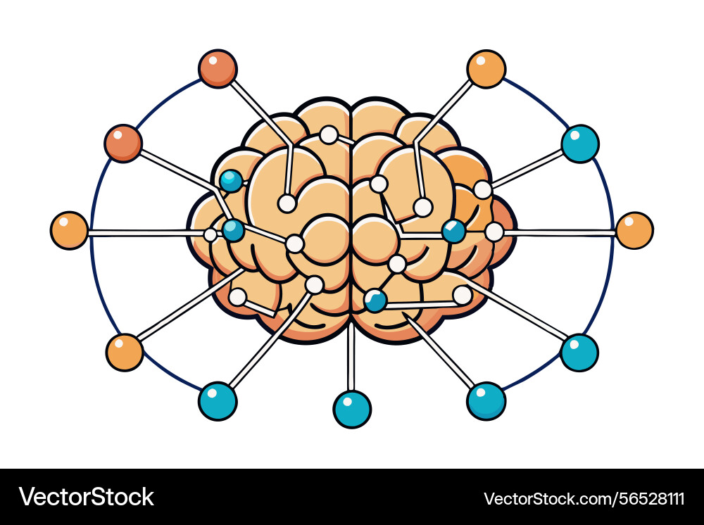 A conceptual of human brain formed by layers Vector Image