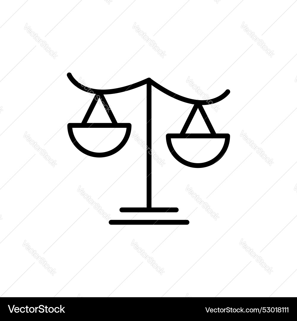 Balance scale icon set justice equal integrity Vector Image