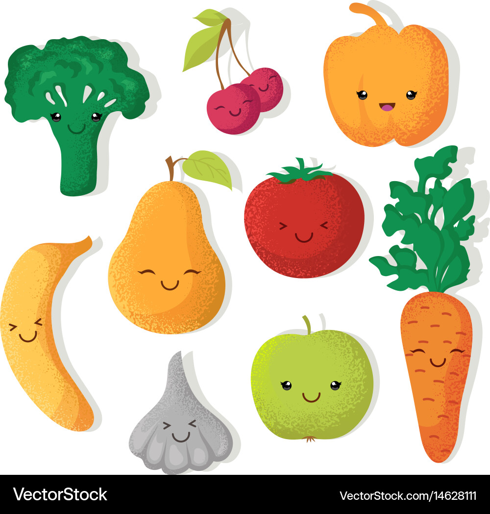 Cartoon Fruit And Vegetables
