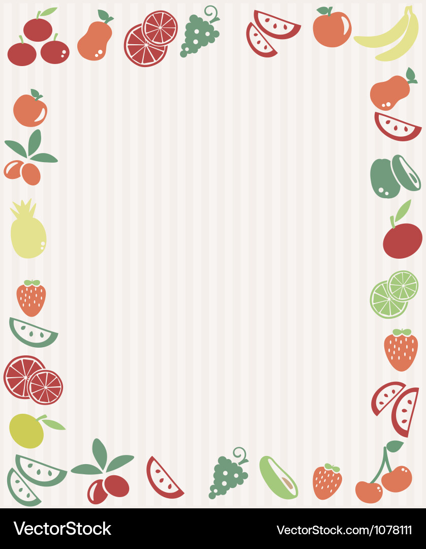 Colorful Fruit Frame Royalty Free Vector Image