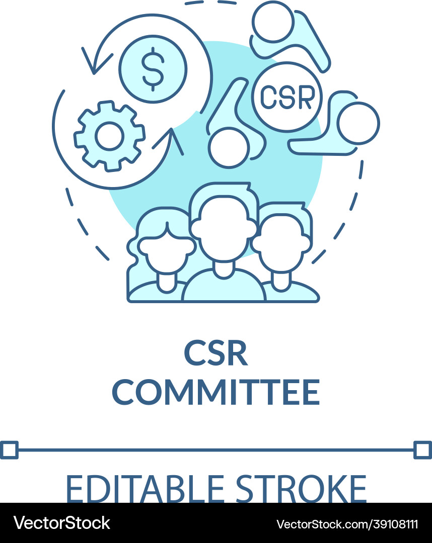 Csr committee blue concept icon Royalty Free Vector Image