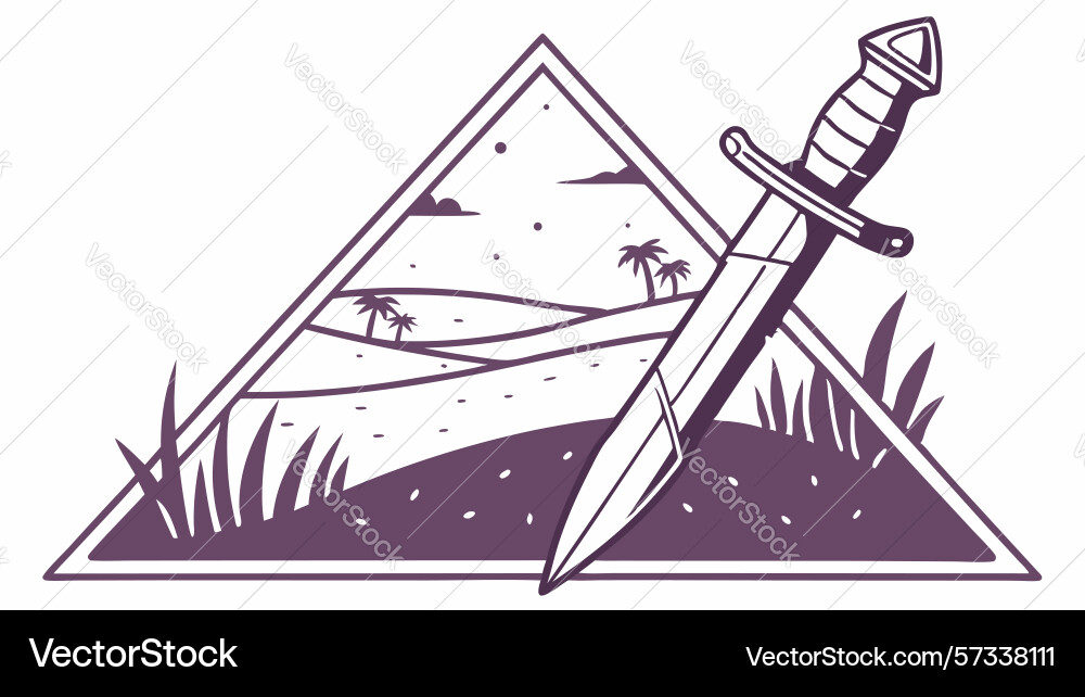 Dagger and pyramid eye mystical secretive Vector Image