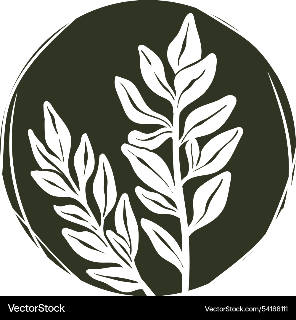 Elegant herb circle design Royalty Free Vector Image