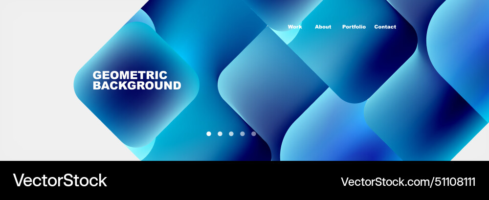 Geometric design with electric blue squares Vector Image