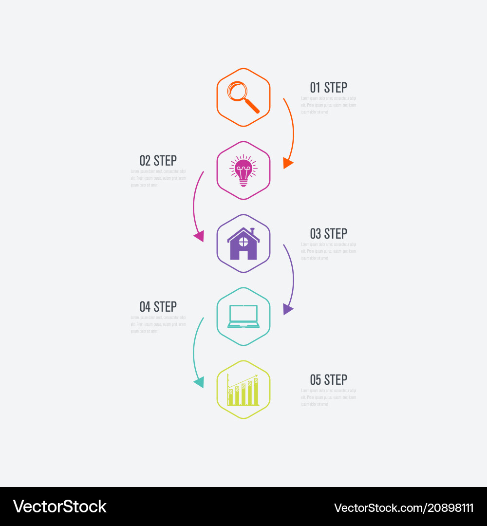 Infographics 5 options Royalty Free Vector Image