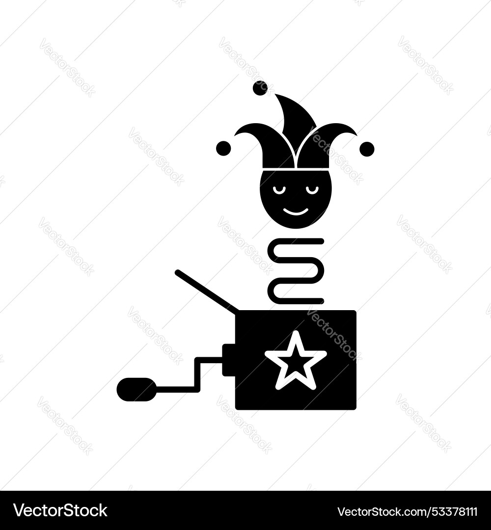 Jack in the box icon set prank joke Royalty Free Vector