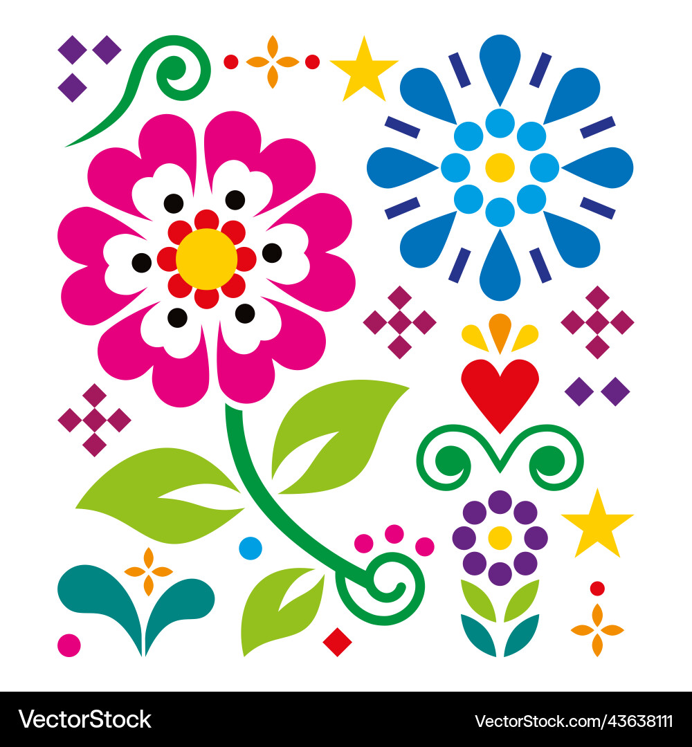 Mexican traditional folk geometric pattern Vector Image