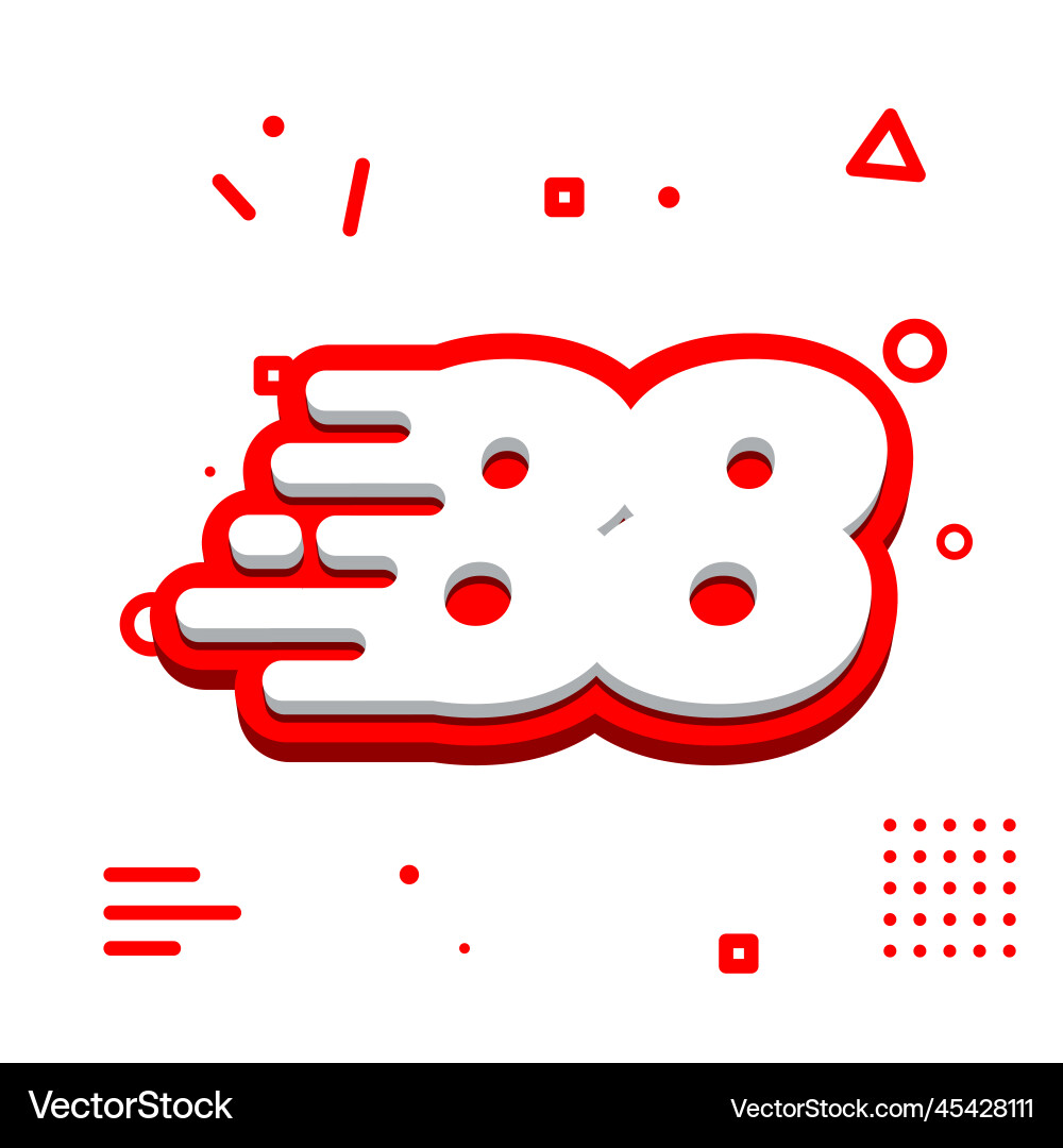 Number 88 3d speed modern icon Royalty Free Vector Image