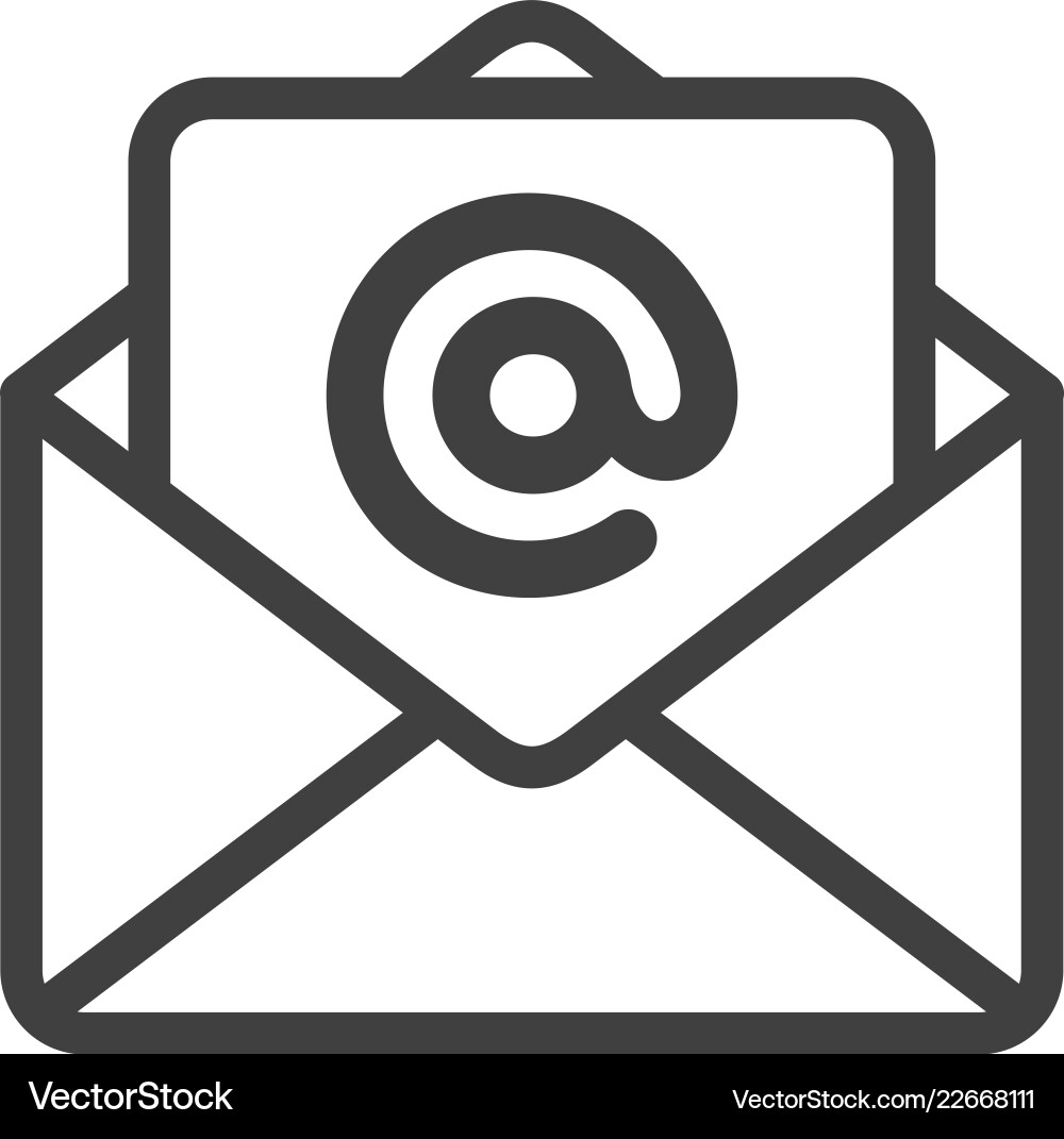 Open Email Icon - Flat Style Royalty Free Vector Image