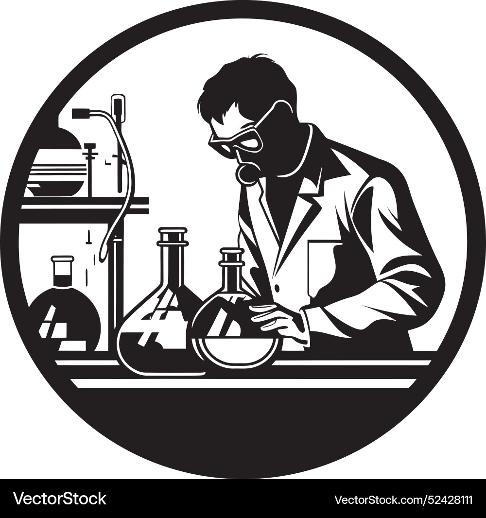 Precision in pixels lab technician artistry te Vector Image