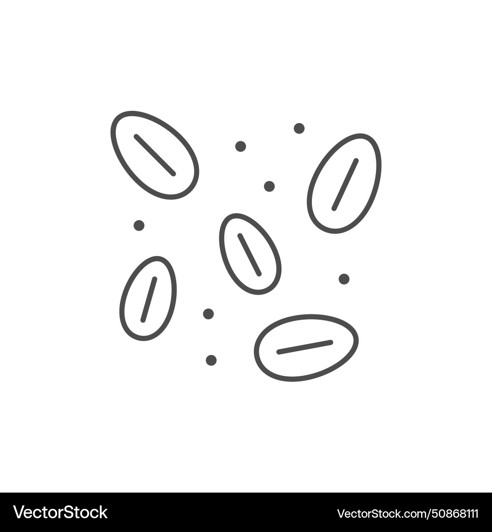 Rice grains line outline icon Royalty Free Vector Image