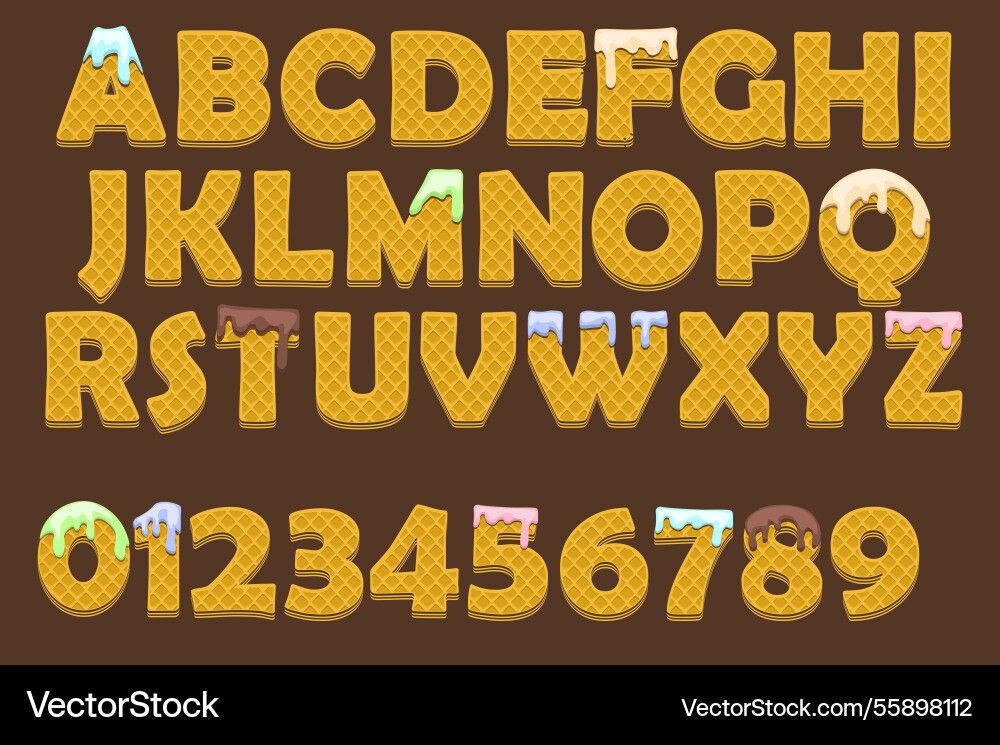 Alphabet letters numbers and signs made from Vector Image