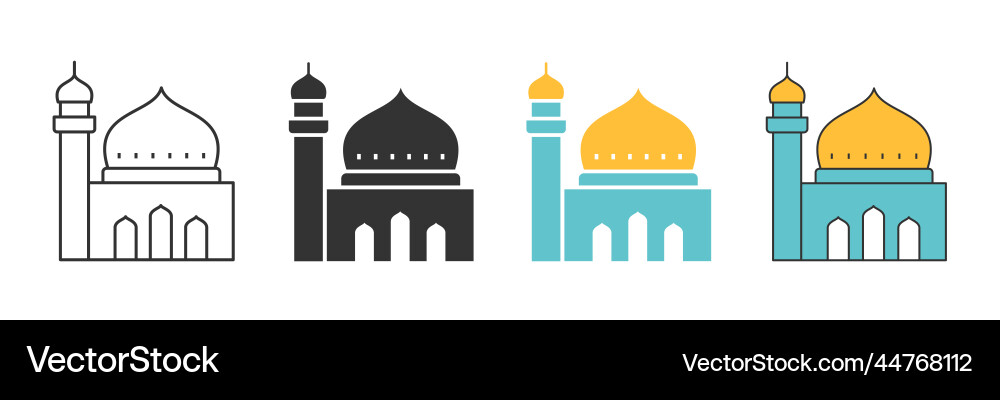 Arabian mosque icon black Royalty Free Vector Image