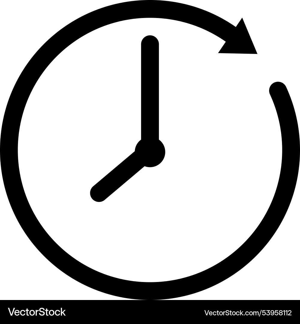 Clock time - icon Royalty Free Vector Image - VectorStock