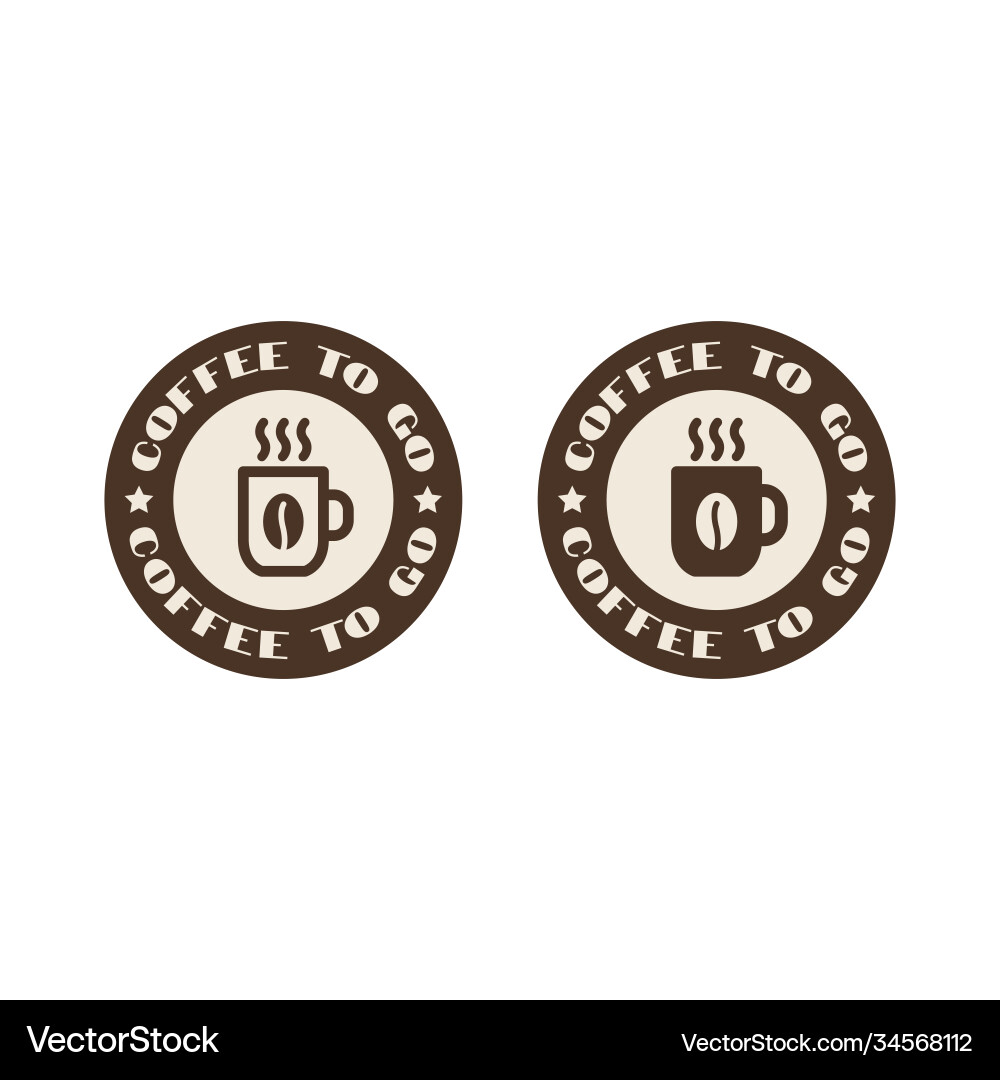 Coffee to go label symbol Royalty Free Vector Image
