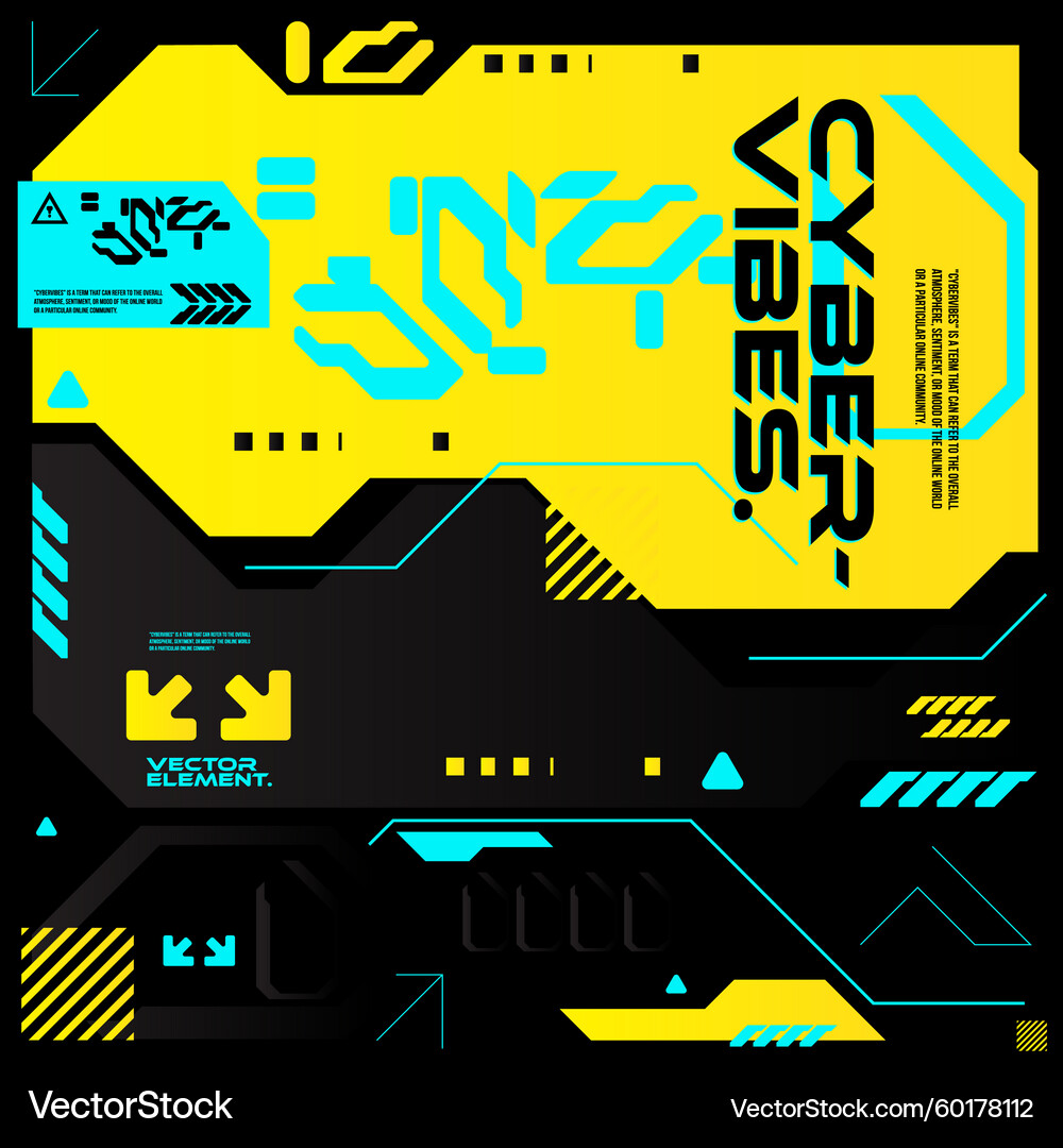 Cyberpunk Futuristic Icon Pattern – Royalty-Free Vector | VectorStock