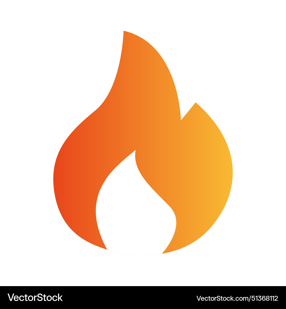 Fire flame icon isolated on white background Vector Image