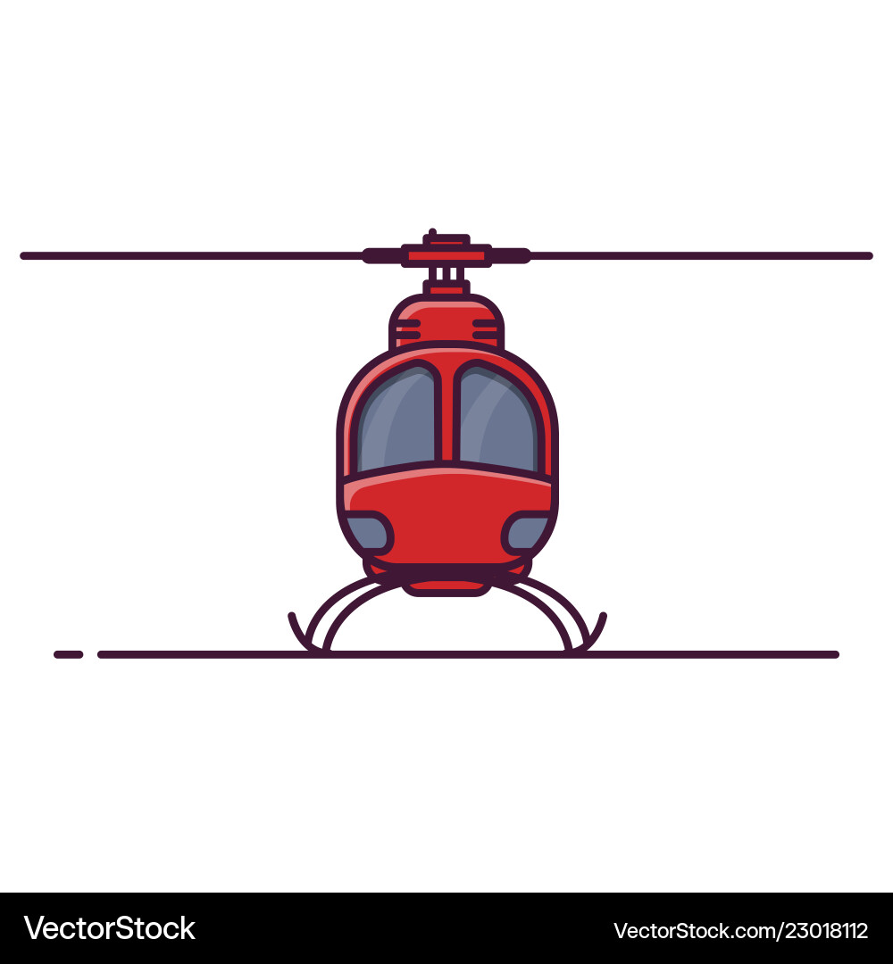 Front view of small helicopter Royalty Free Vector Image